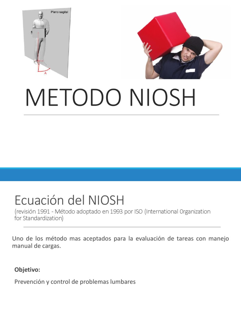 Guía completa sobre el método NIOSH para la evaluación de tareas con manejo manual de cargas ...