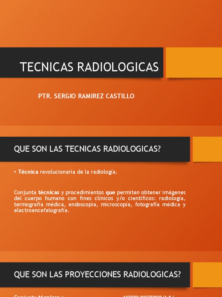 Tecnicas Radiologicas | PDF | Diagnostico medico | Radiología