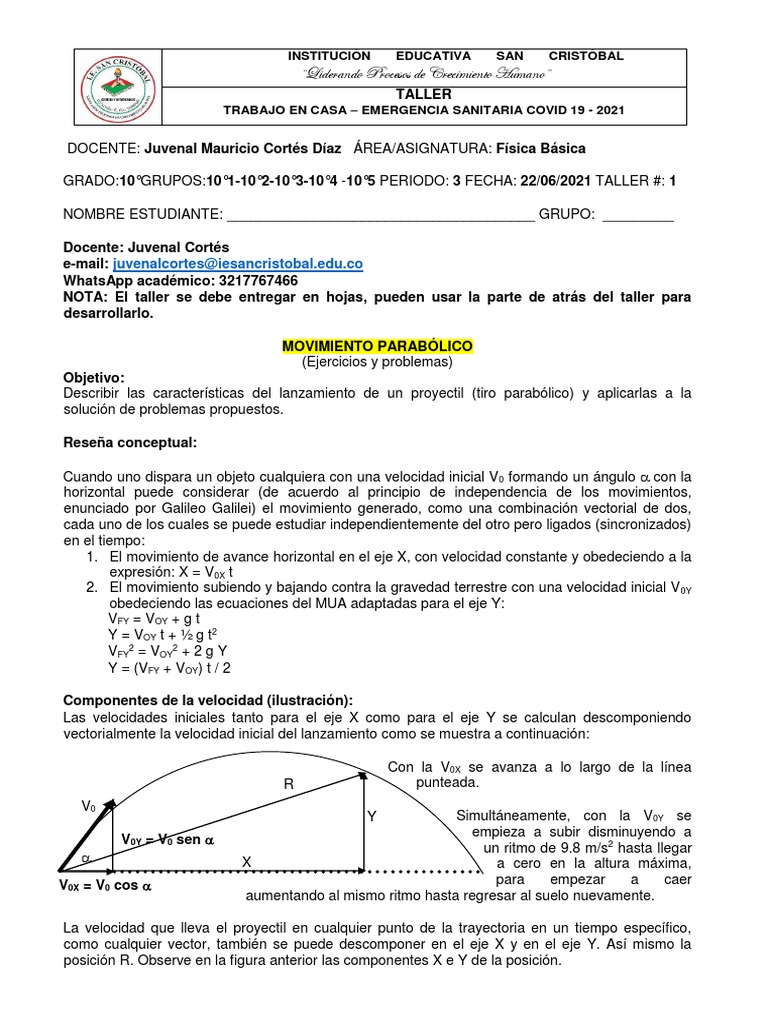 01 - Taller 1 Periodo 3 - Juvenal Cortes - Fisica Basica - 10° - Jun 22 ...
