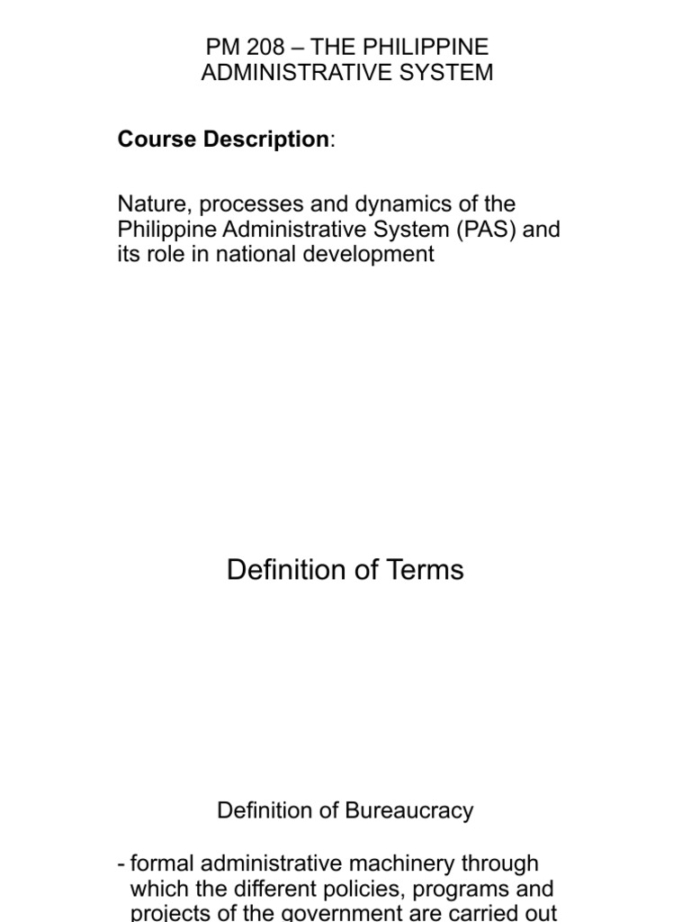 Philippine Administrative System Overview | PDF | Civil Service ...