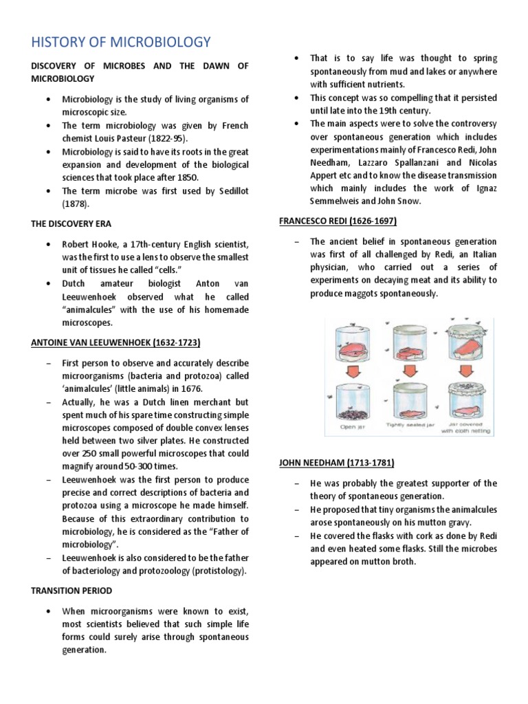 History of Microbiology | PDF | Smallpox | Microbiology