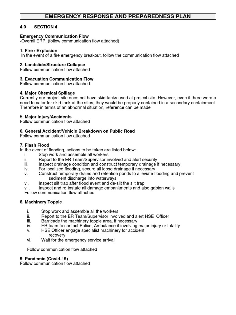 Emergency Response Communication Flowchart Procedures | PDF
