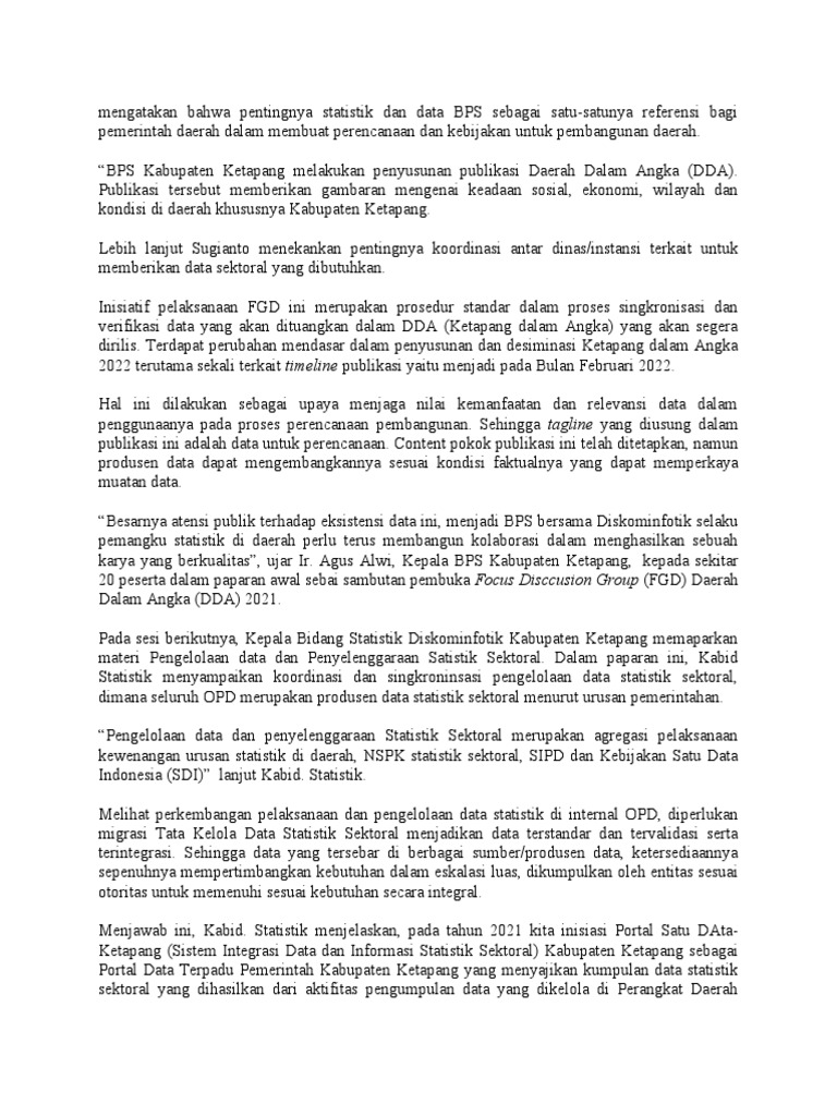 Sambutan FGD Dda | PDF