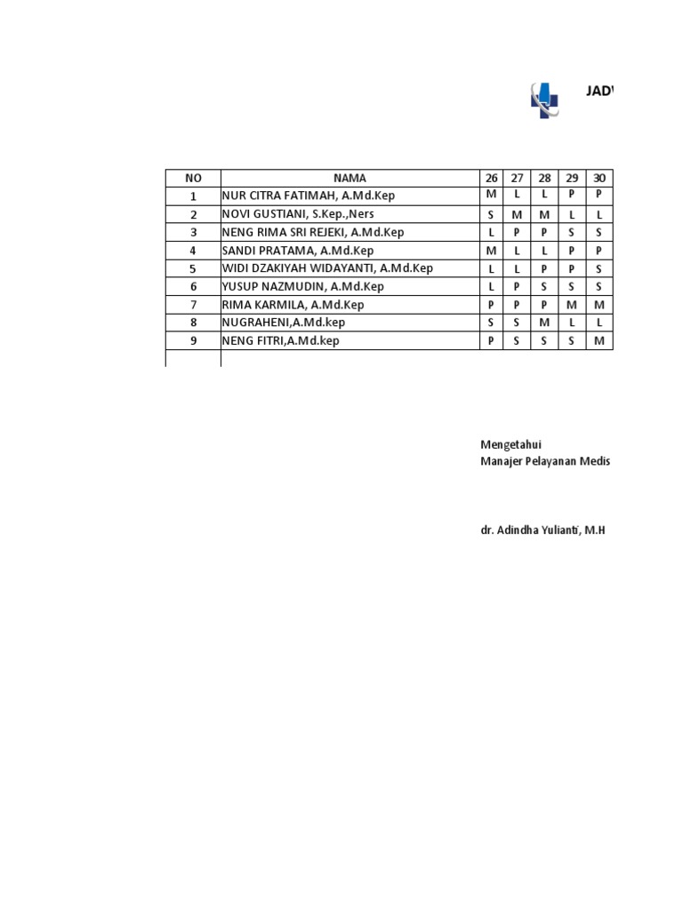 Jadwal Ranap Averrous Tahun 2022 | PDF