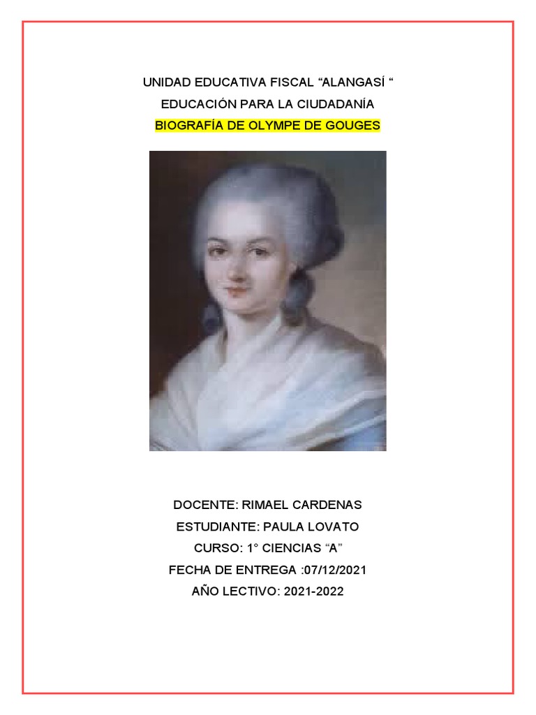 Olympe de Gouges - Paula Lovato | PDF | Derechos humanos