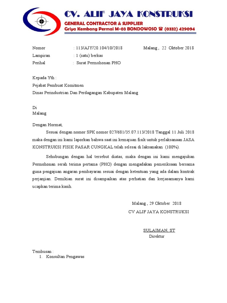 Surat Permohonan Pho Pdf