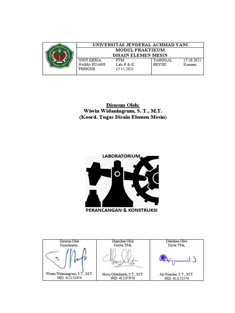 Modul Desain Elemen Mesin (Nov 2021) | PDF | Komputer