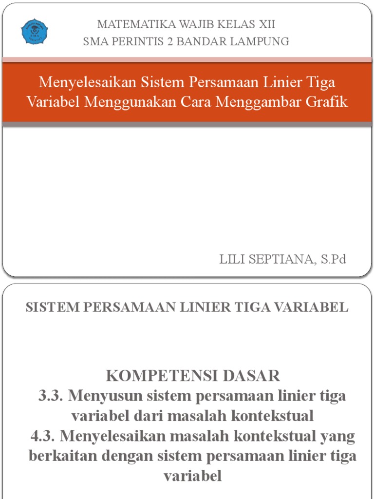 Menyelesaikan SPLTV Dengan Cara Menggambar Grafik | PDF