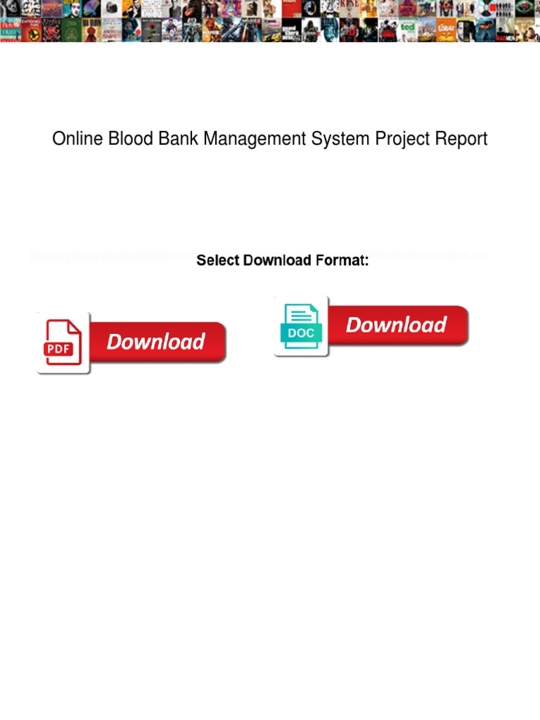 Online Blood Bank Management System Project Report | PDF | Web ...