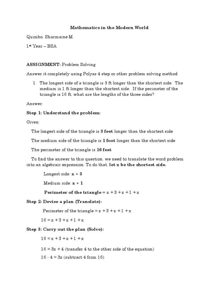 Problem Solving in Mathematics | PDF | Triangle | Mathematical Objects