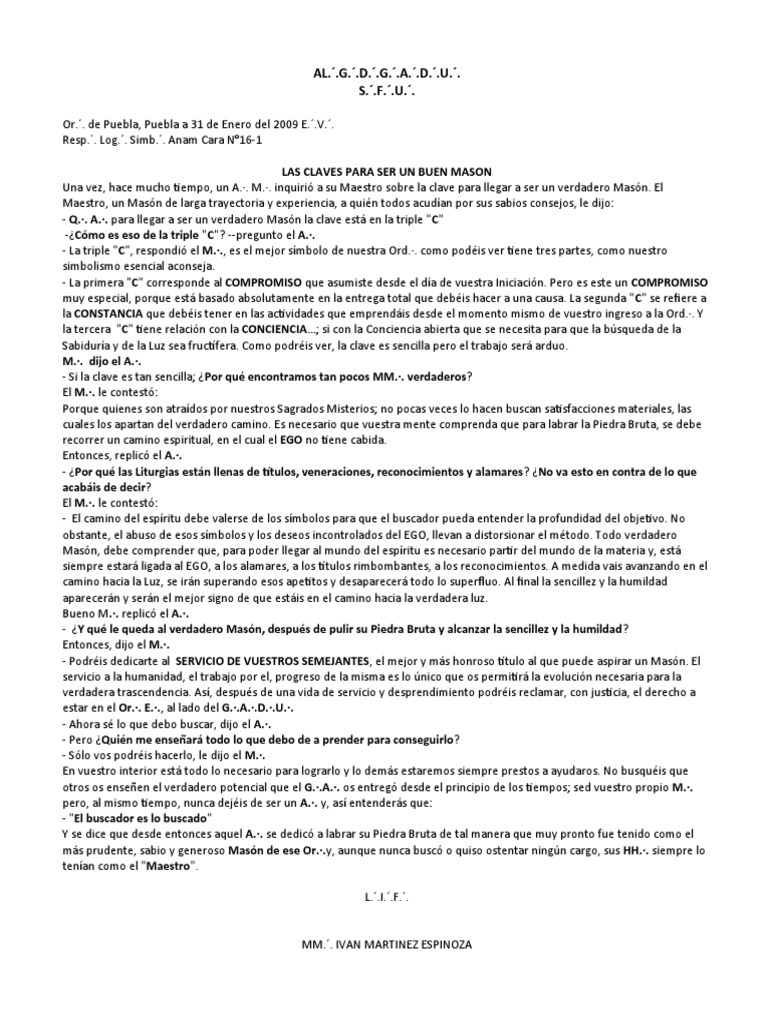 Claves para Ser Un Buen Mason | PDF | Alma