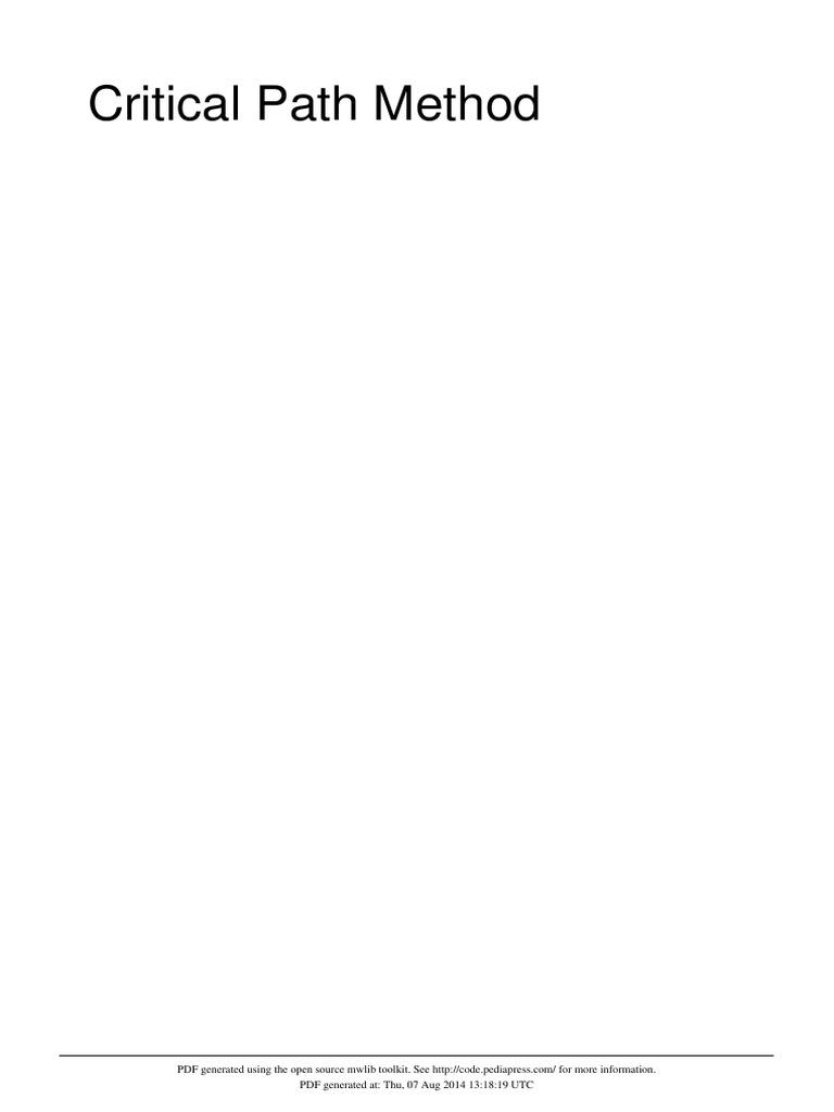 Critical Path Method E-Book | PDF | Project Management | Systems Science