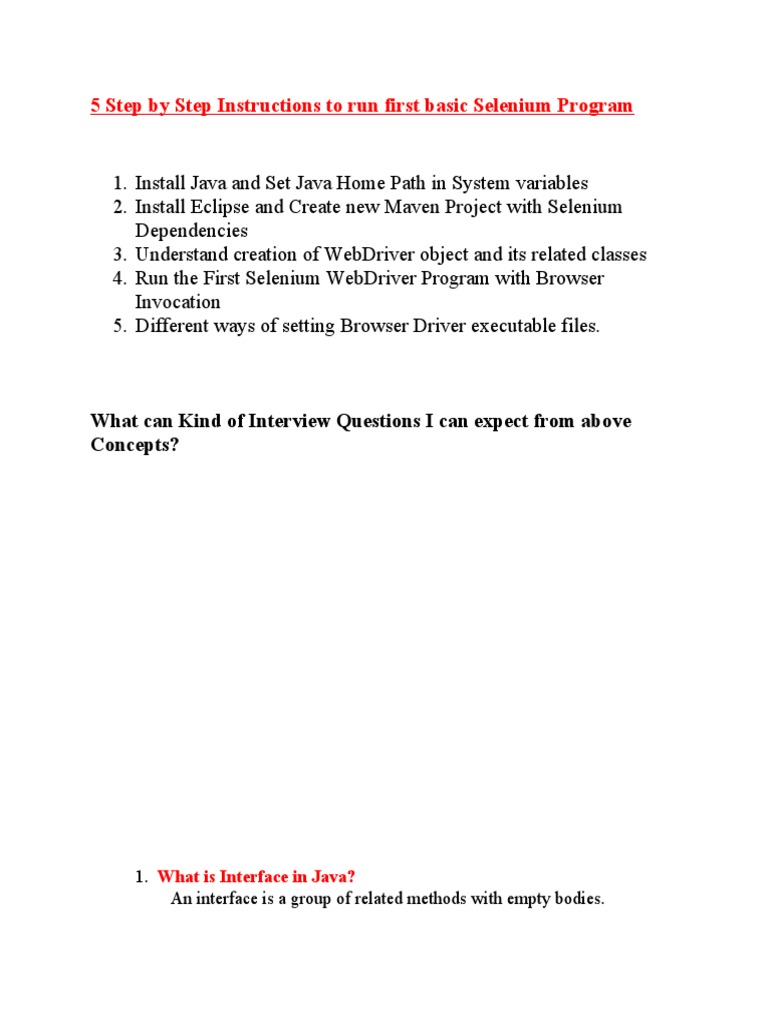 5 Step by Step Instructions To Run First Basic Selenium Program | Download Free PDF | Selenium ...
