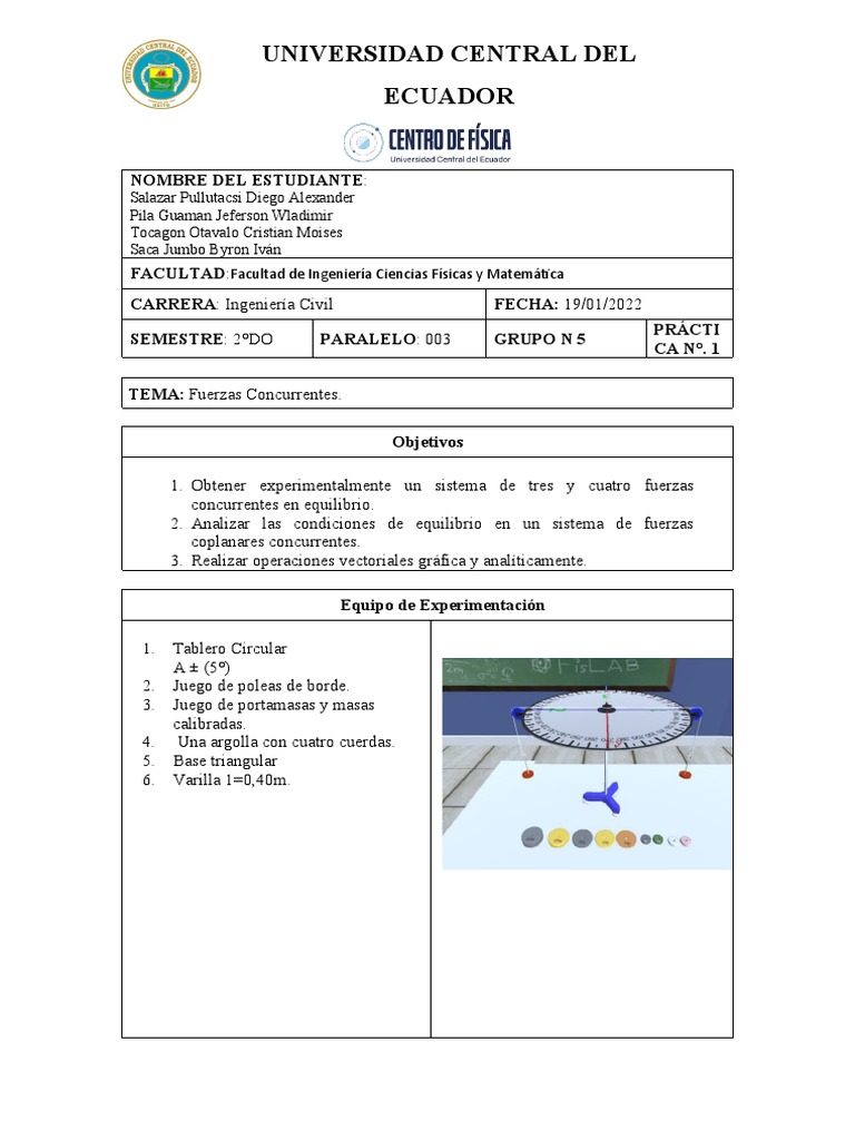 P1 Informe NUEVO | PDF | Vector Euclidiano | Fuerza