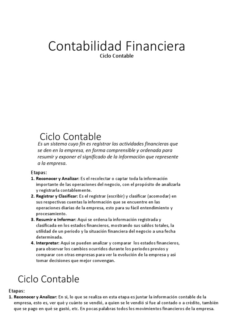 Ciclo Contable | PDF | Contabilidad | Estado financiero