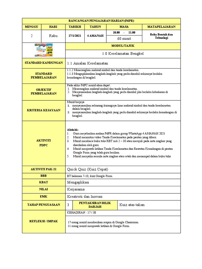 RPH RBT T4 Minggu 2 | PDF