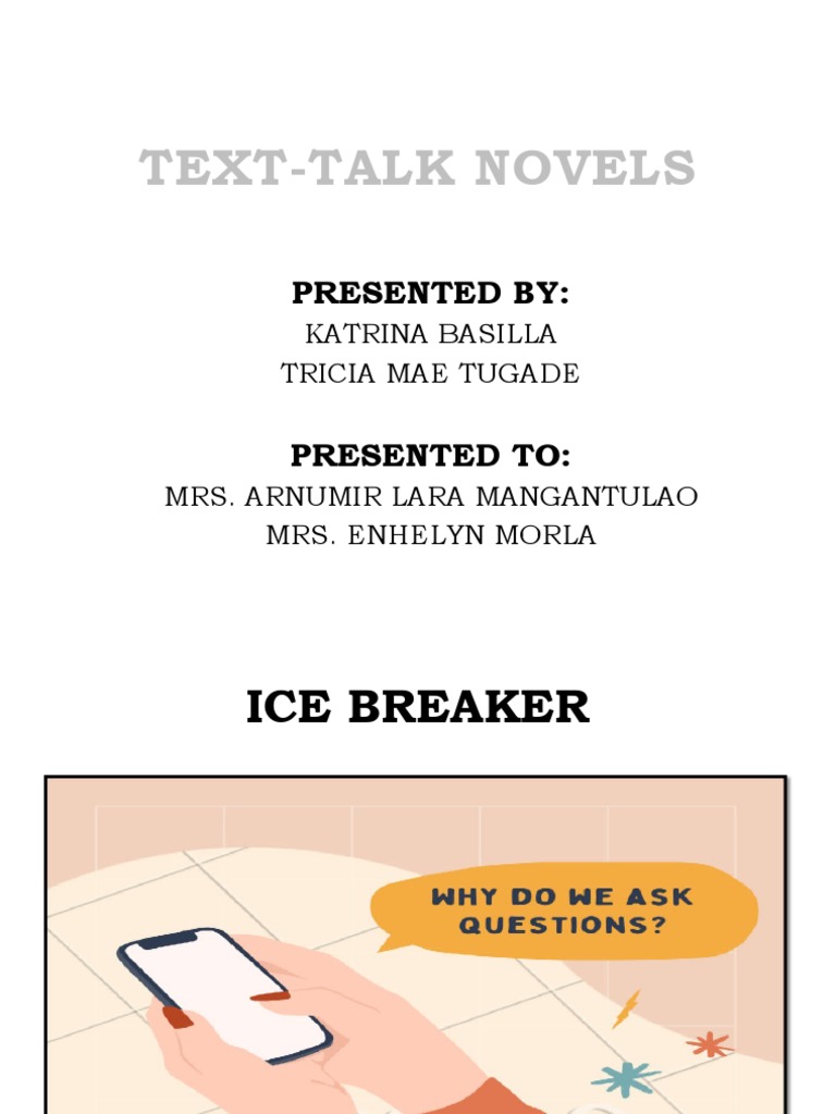 Text-Talk Novels: Presented by | PDF
