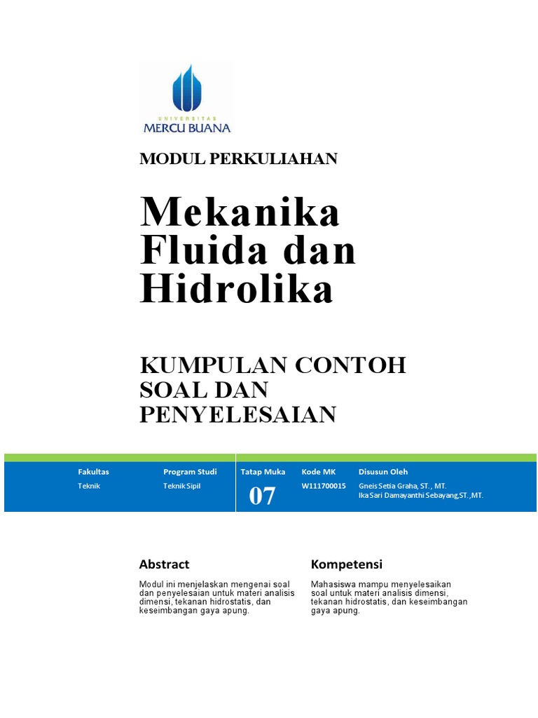 Modul Mekanika Fluida Dan Hidrolika (TM7) | PDF