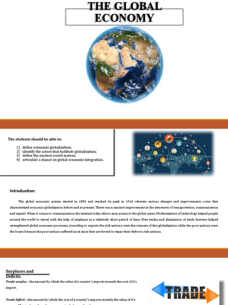 The Global Economy | PDF | Balance Of Trade | Globalization