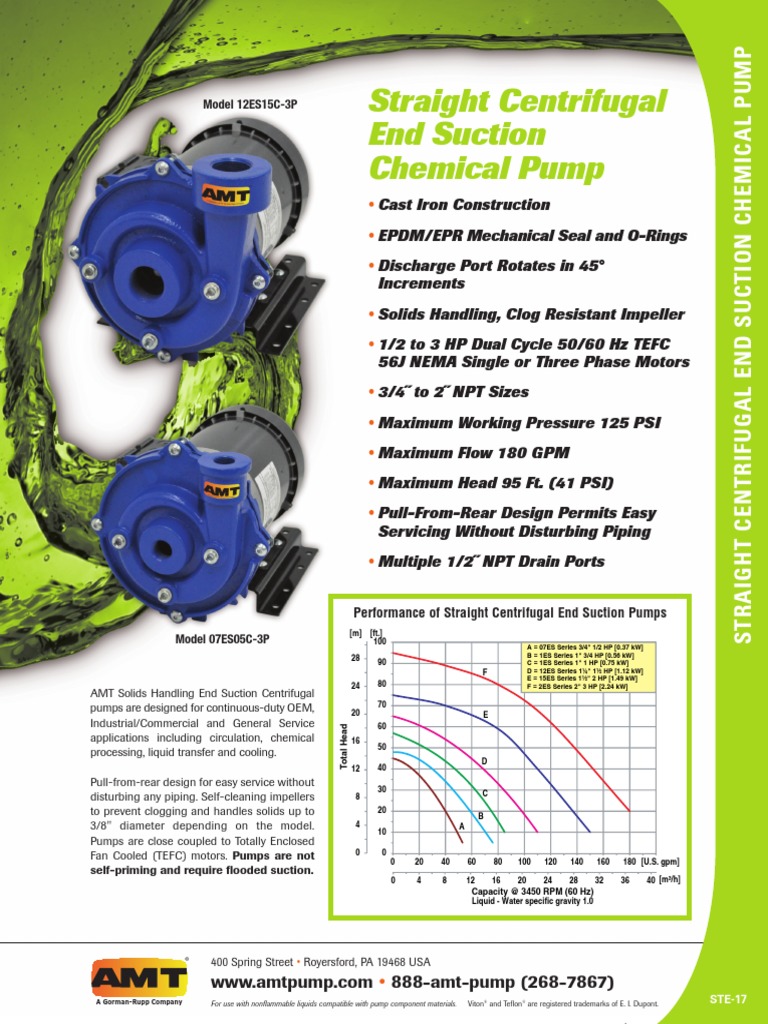 AMT Pump Datasheet 2ES30C 3P | PDF | Pump | Machines