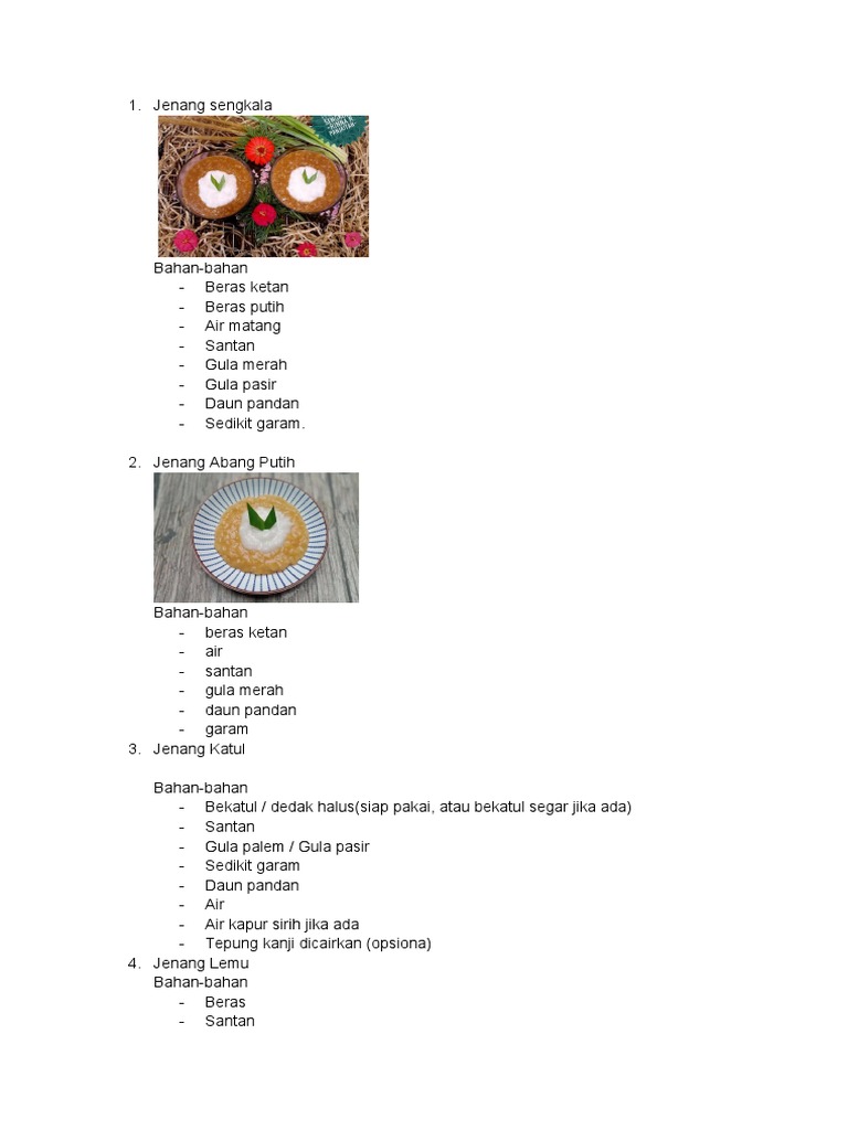 Ragam Jenang - Bahan | PDF