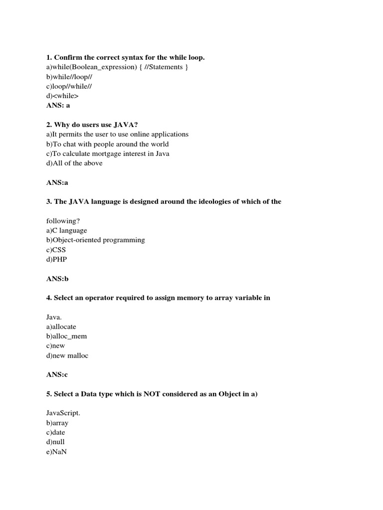 Mcqs On Java Fundamentals 11 02 2022 Pdf Method Computer Programming Class Computer