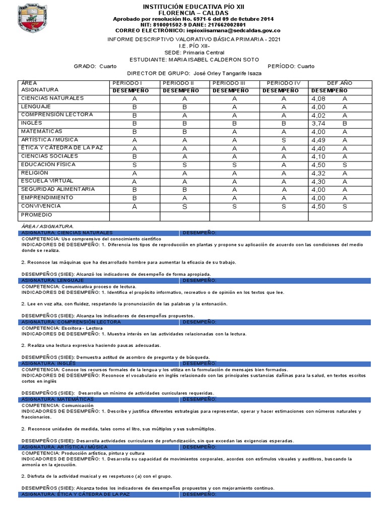 Maria Isabel Calderon Soto | PDF | Plan de estudios | Aprendizaje