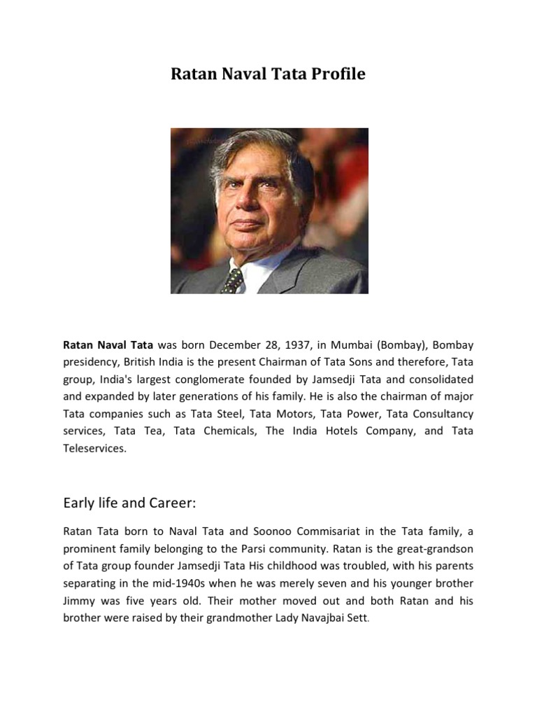 Ratan Tata | PDF | Business