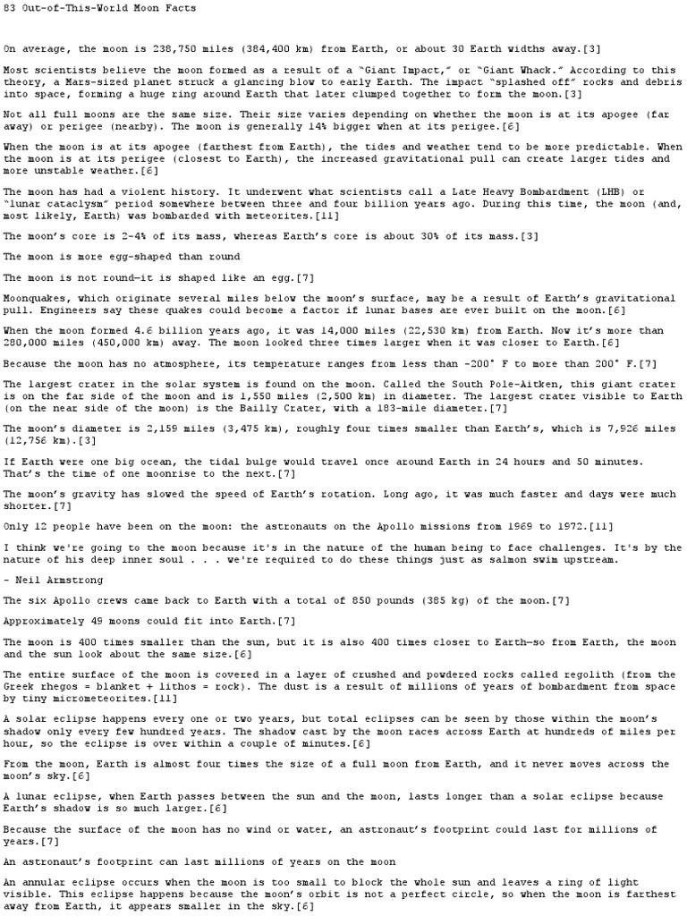 83 Moon Facts | PDF | Moon | Solar Eclipse