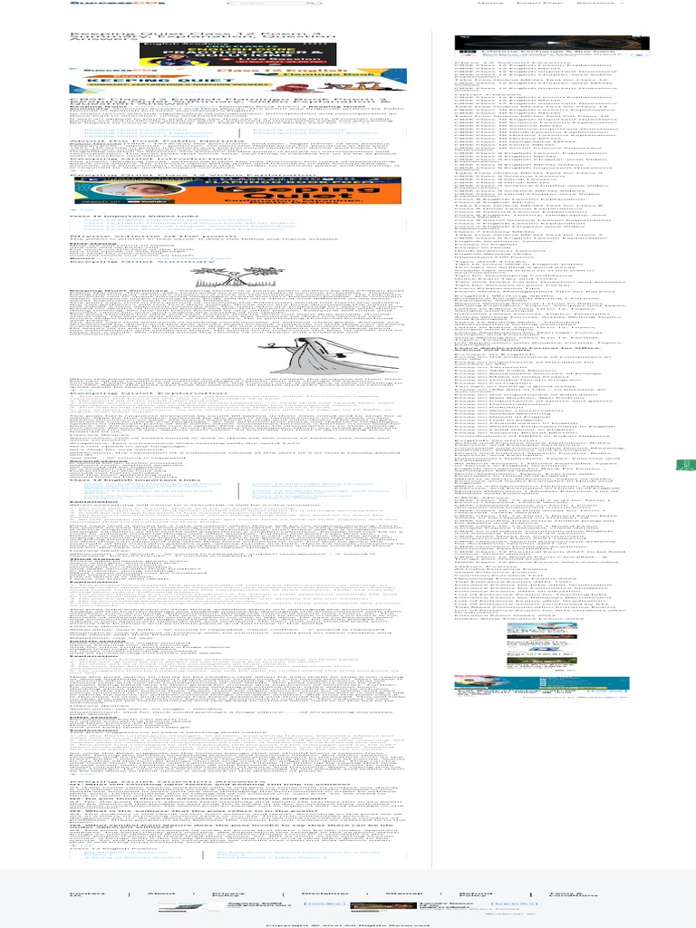 Keeping Quiet Class 12 Poem 3 Summary, Explanation, Question Answers ...