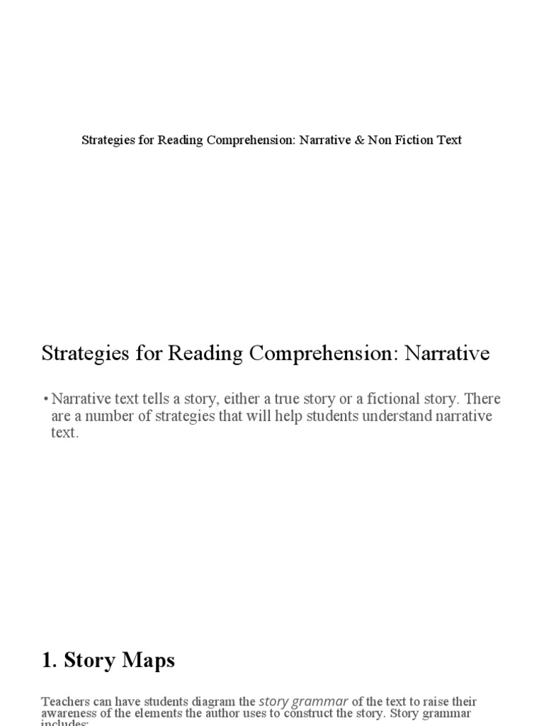 Strategies For Reading Comprehension - Comprehension and Non Fiction ...