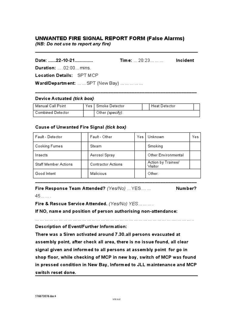 B Shift False Alarm Report | PDF | Safety B Shift False Alarm Report | PDF | Safety