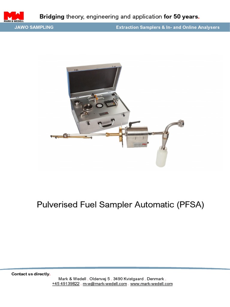 Pulverised Fuel Sampler Automatic PFSA MW Brochure 2 | PDF | Pipe ...