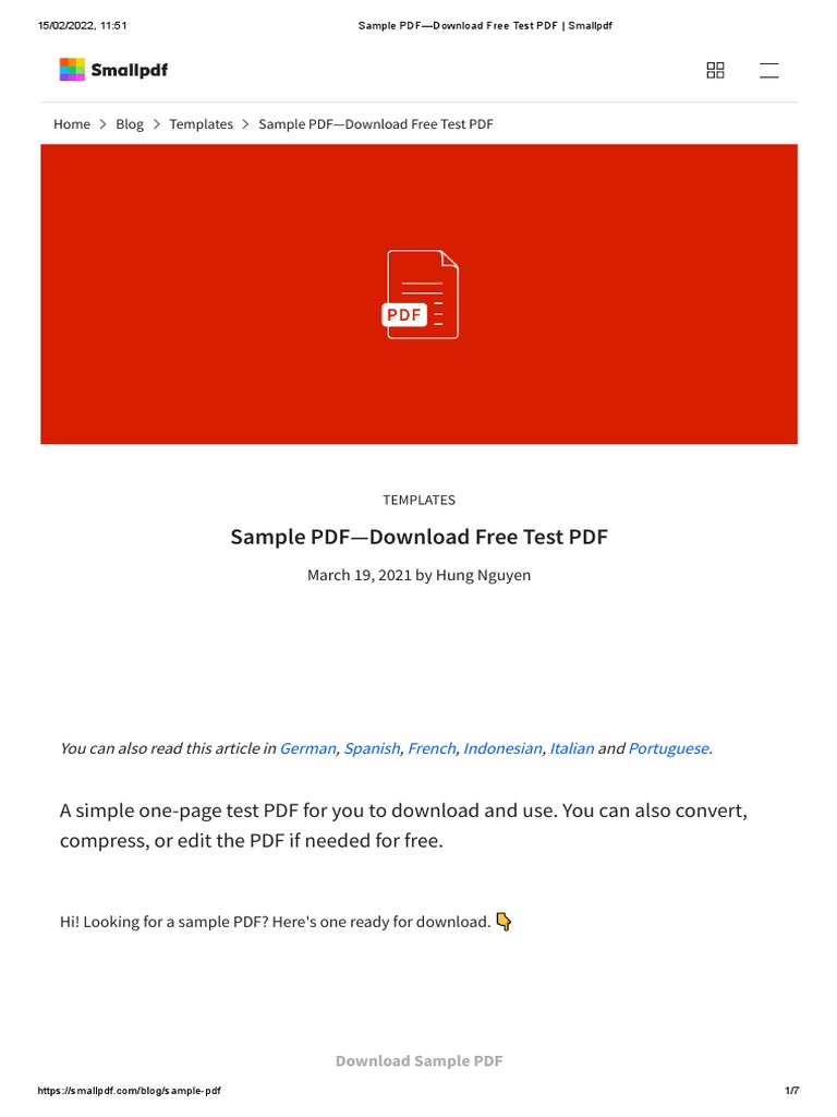 Sample PDF-Download Free Test PDF | PDF | Mobile App | Application Software
