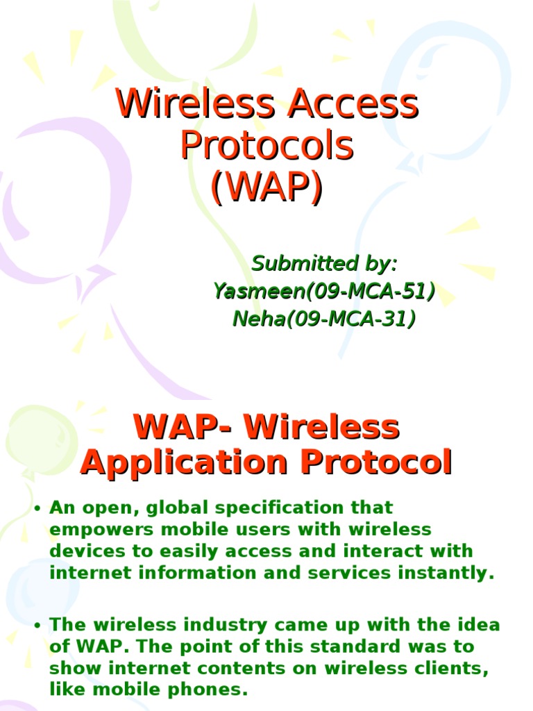 Wireless Access Protocols | PDF | Computer Network | Telecommunications ...