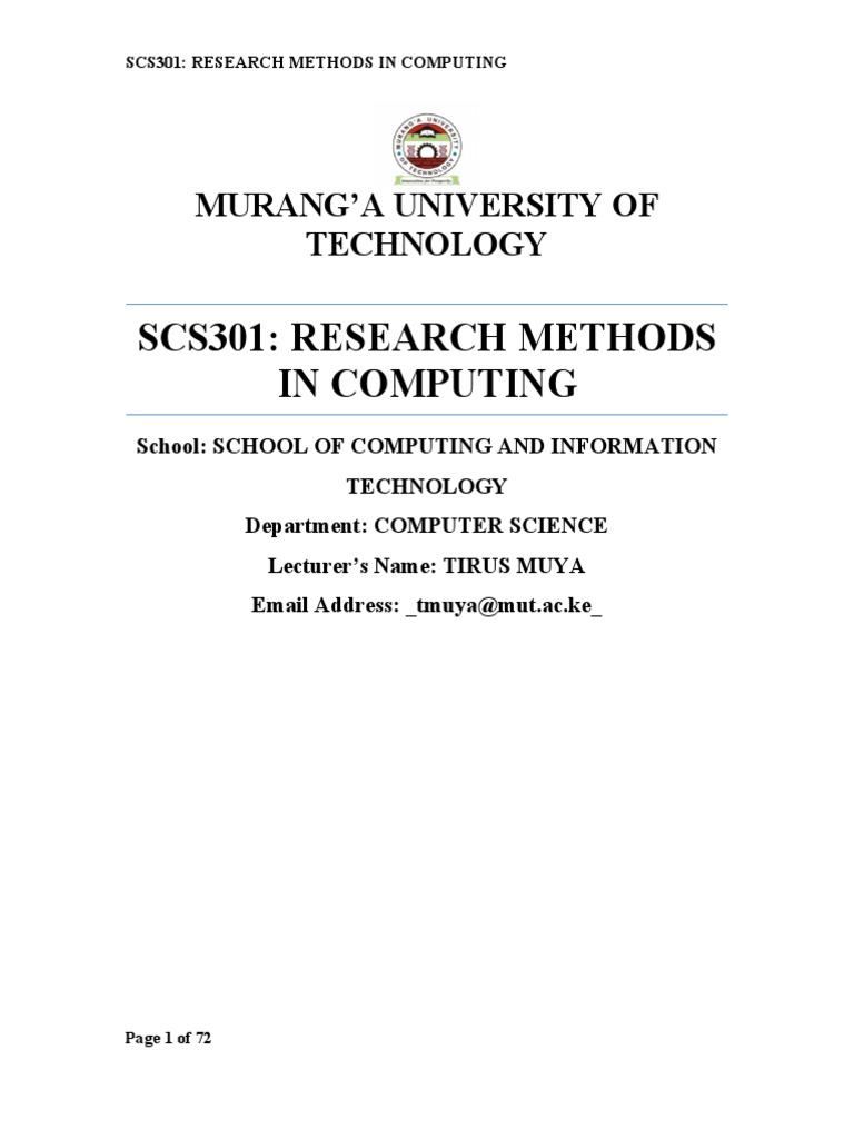 Research Methods in Computing Notes | PDF | Hypothesis | Qualitative ...
