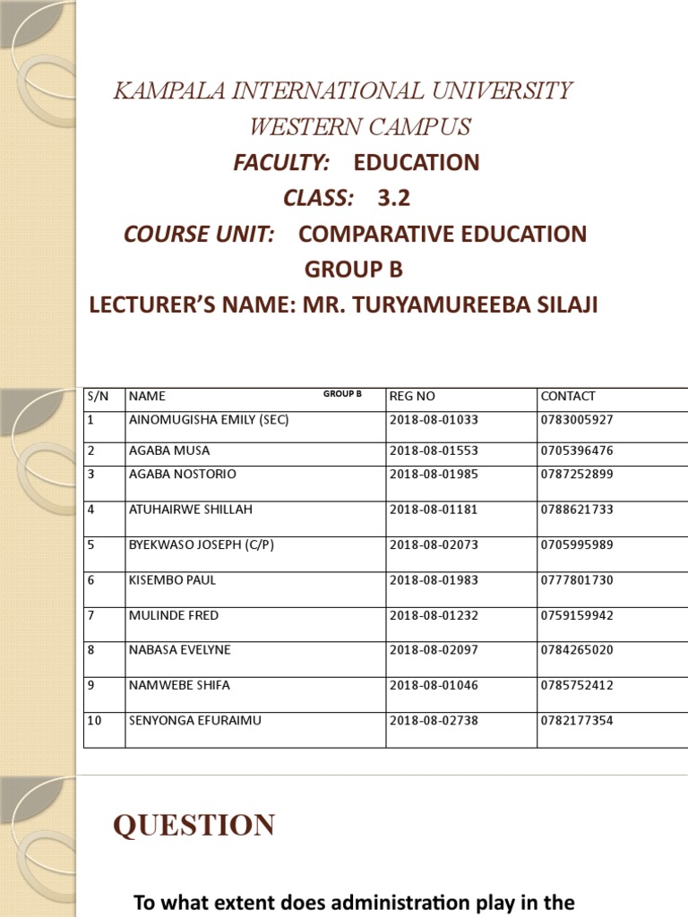 Kampala International University Western Campus: Faculty: Education ...