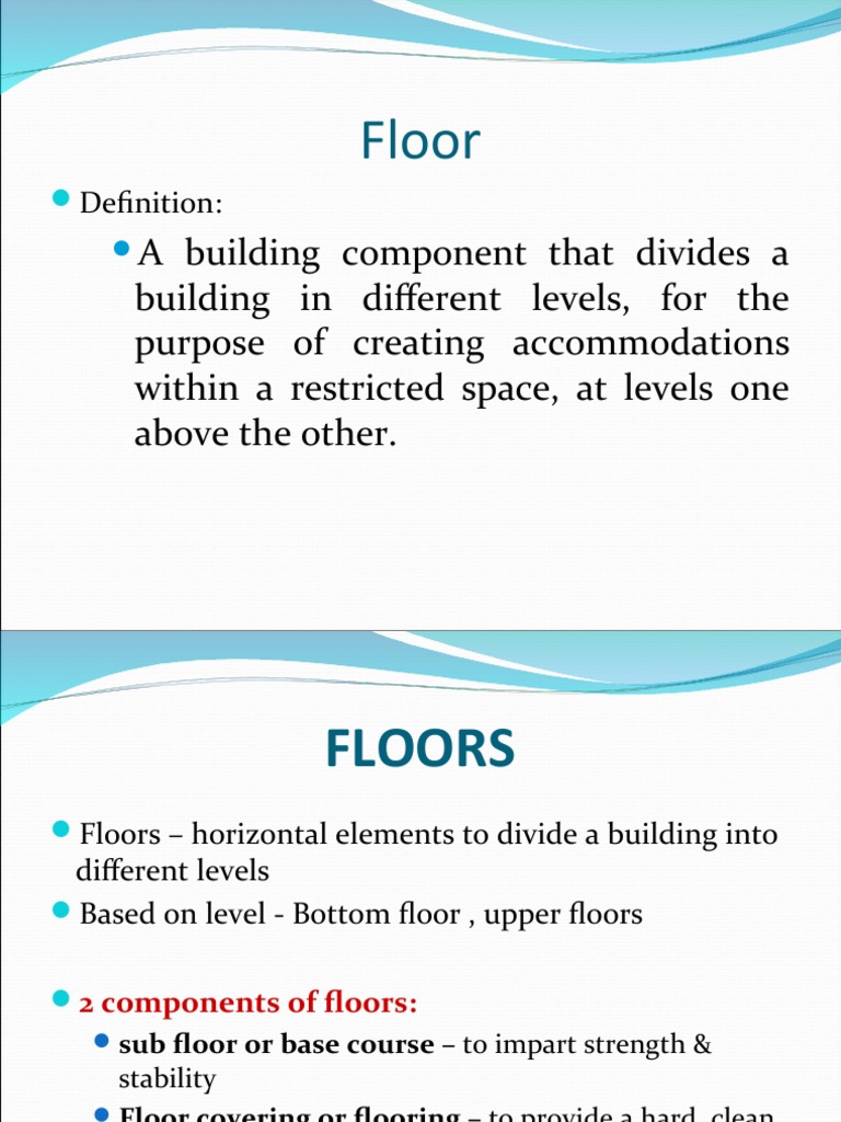 BC-ppt-II-5-FLOORING AND DPC-15.10.12 | PDF | Flooring | Concrete