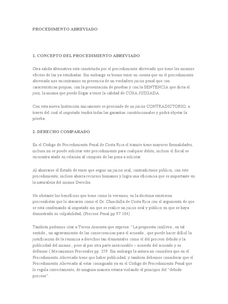 Procedimento Abreviado | PDF | Derecho penal | Sentencia (ley)