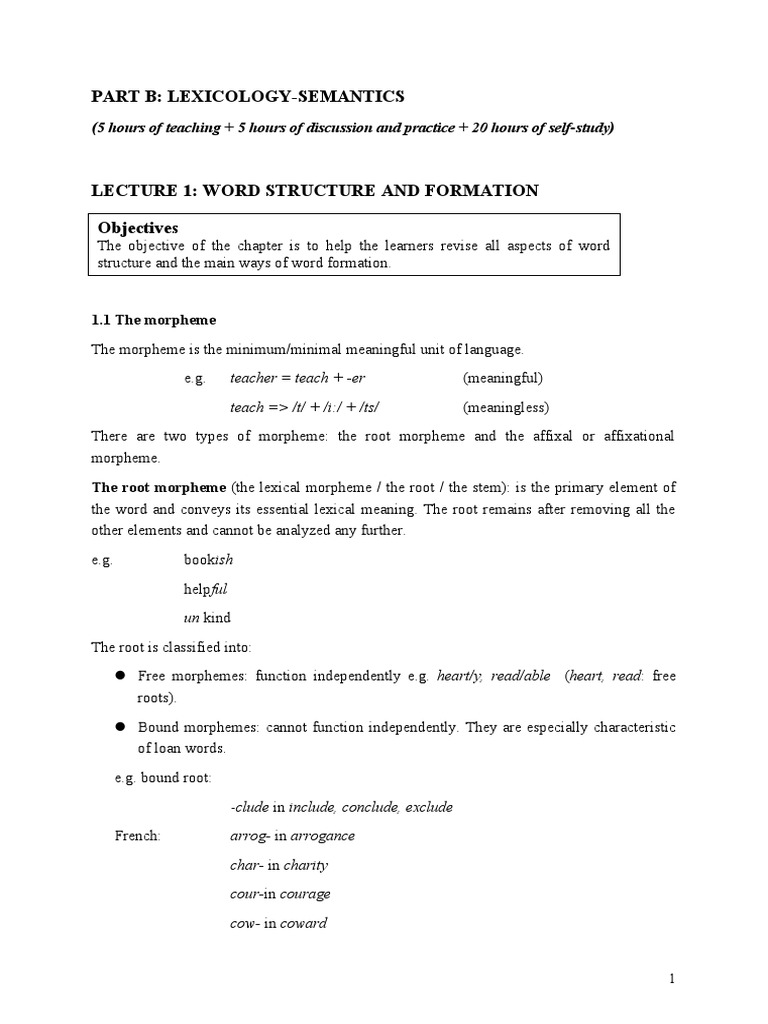 Lexicology and Semantics | PDF | Idiom | Word