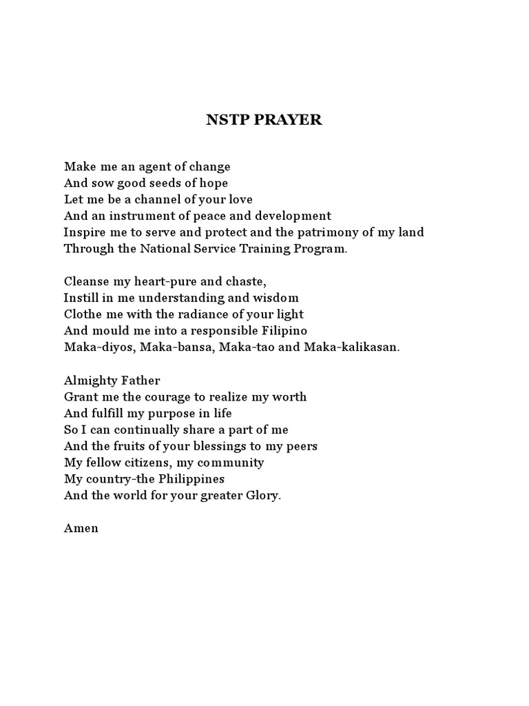 NSTP Prayer | PDF