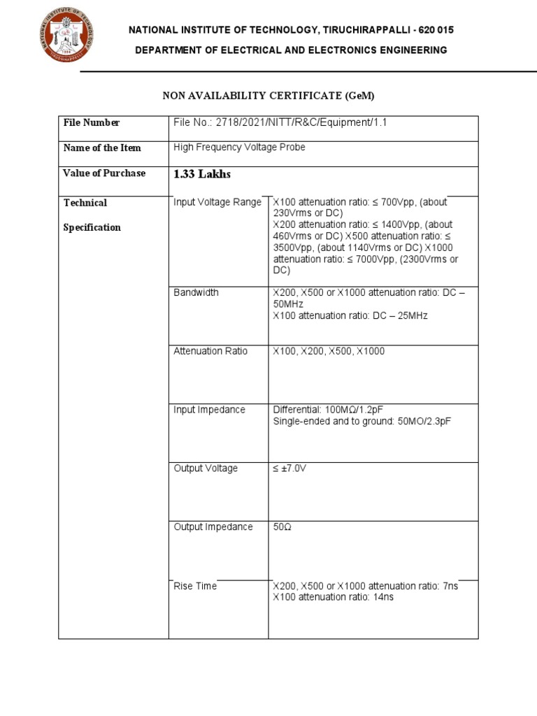 1.33 Lakhs: Non Availability Certificate (Gem) File Number Name of The ...