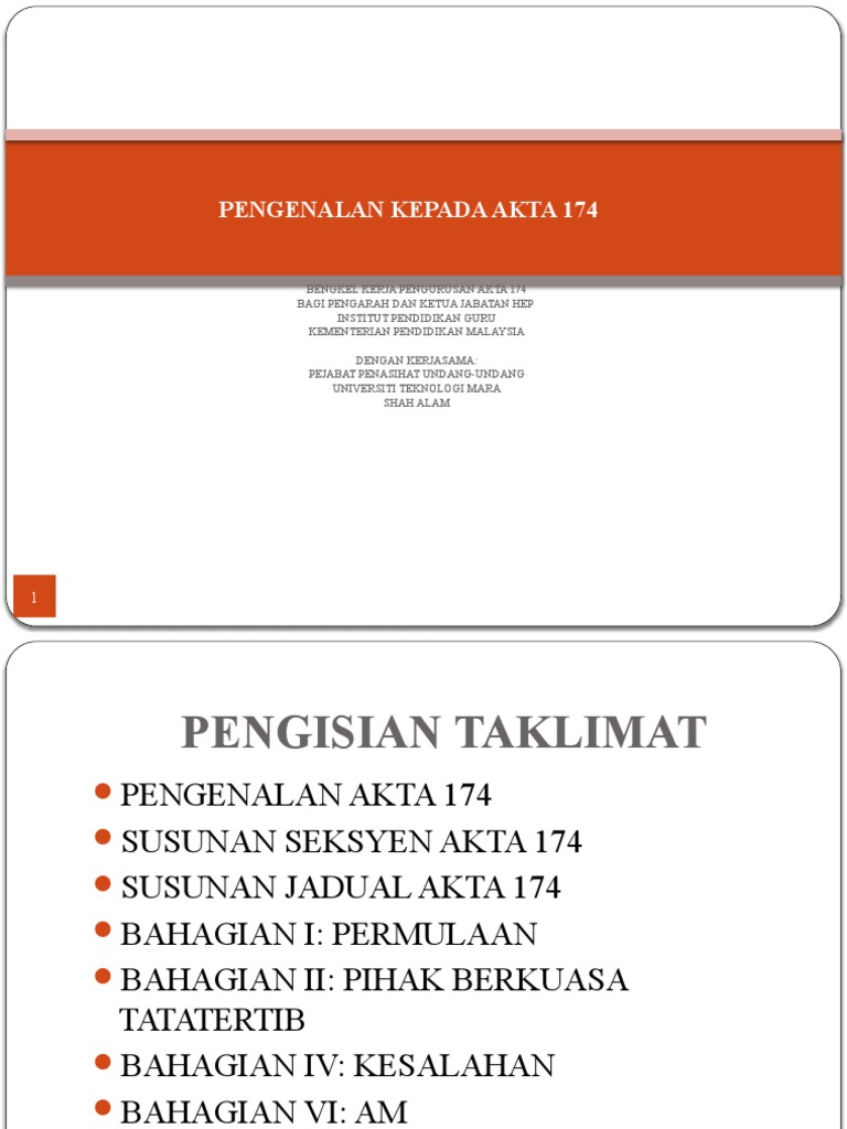 Pengenalan Kepada Akta 174 | PDF