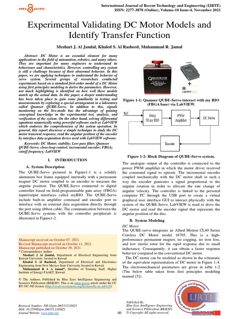 DC Motor Modeling | PDF | Electric Motor | Low Pass Filter