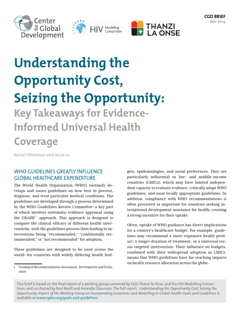Understanding The Opportunity Costs | PDF | World Health Organization ...