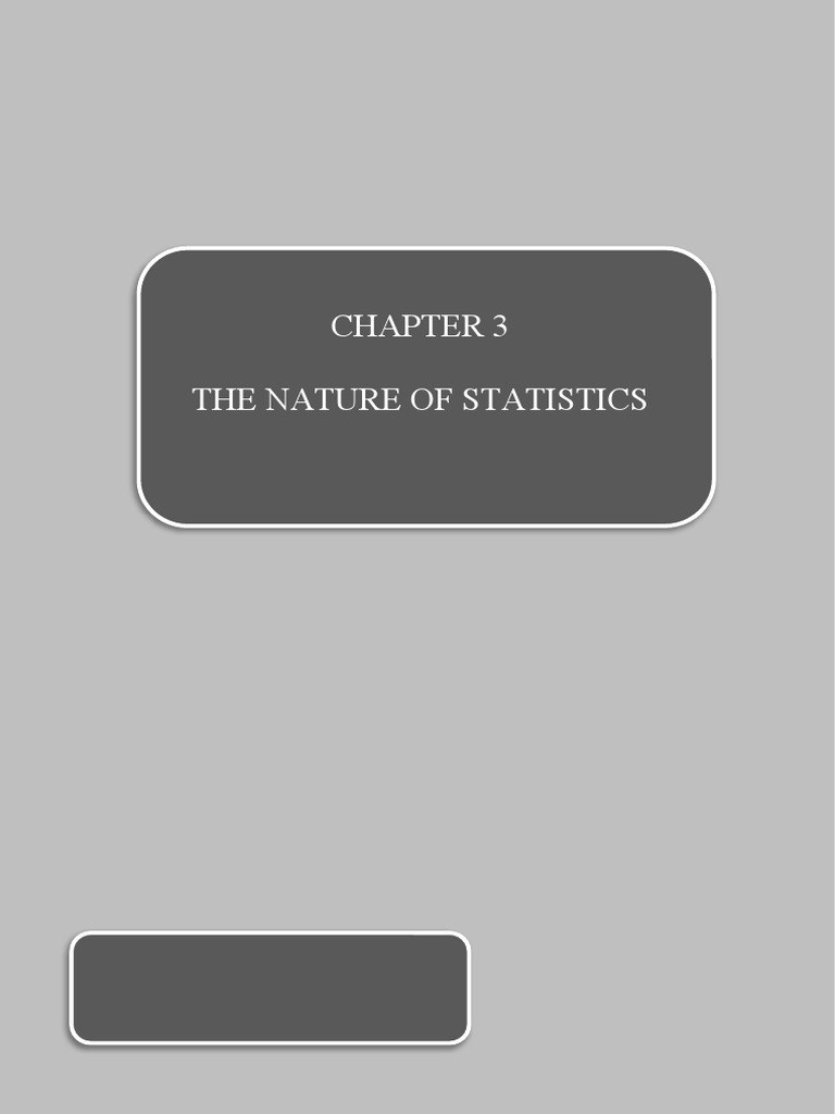 Chapter 3 The Nature of Statistics | PDF | Standard Deviation ...