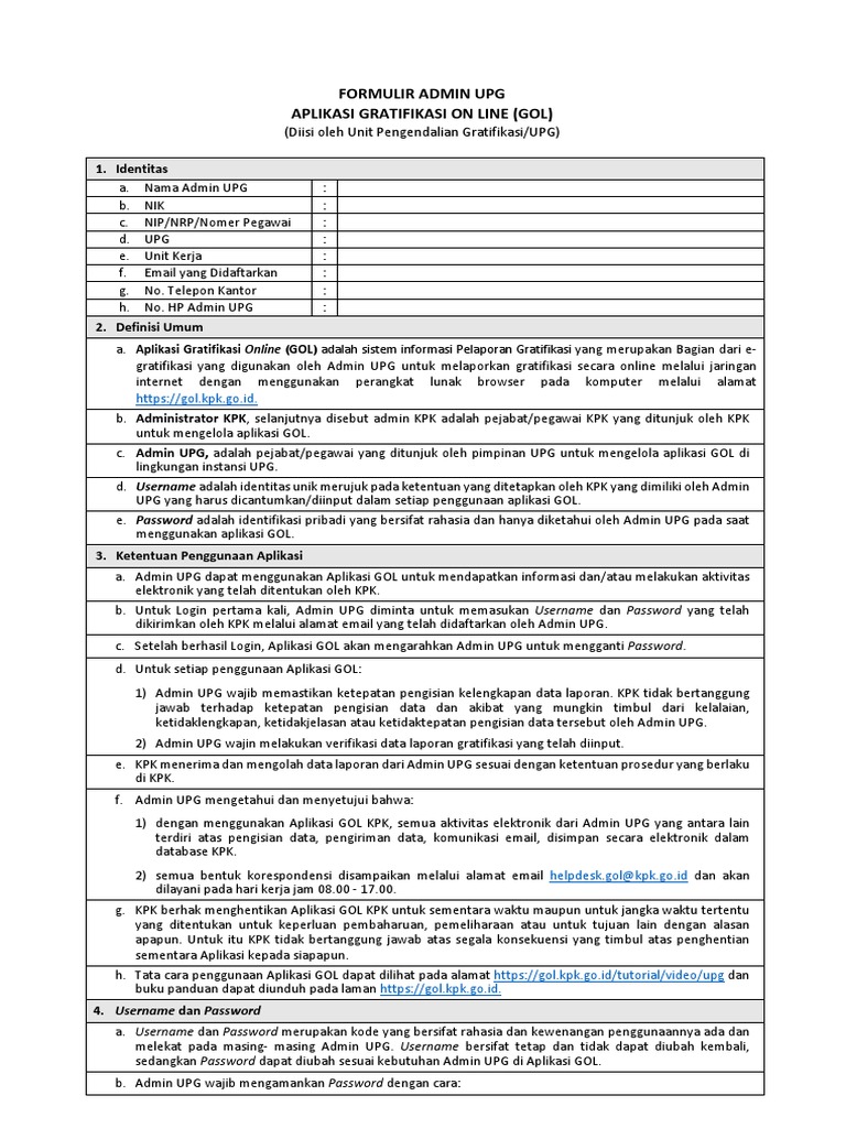 Form Admin UPG | PDF