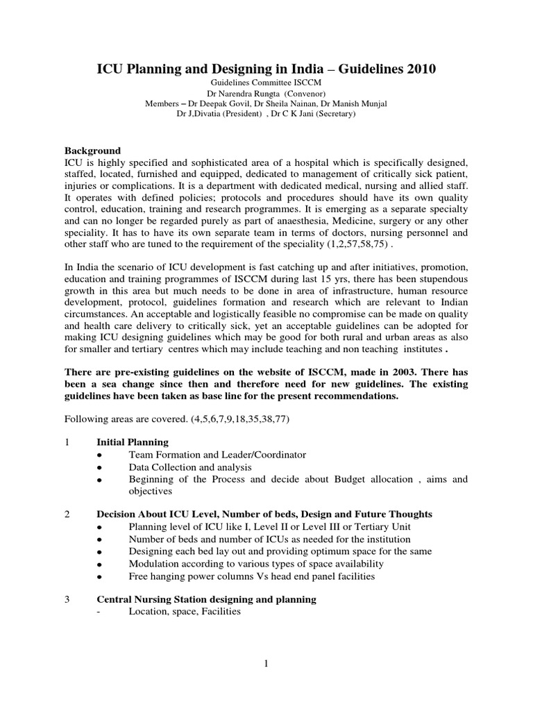 ICU Designing and Planning | PDF | Intensive Care Unit | Intensive Care ...