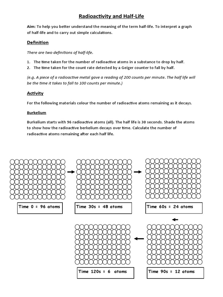 Radioactivity and Half Life | PDF | Radioactive Decay | Atoms