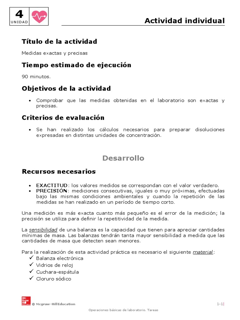 OBL UD4 Actividad 6 Conceptos Precision Exactitud | PDF | Laboratorios ...